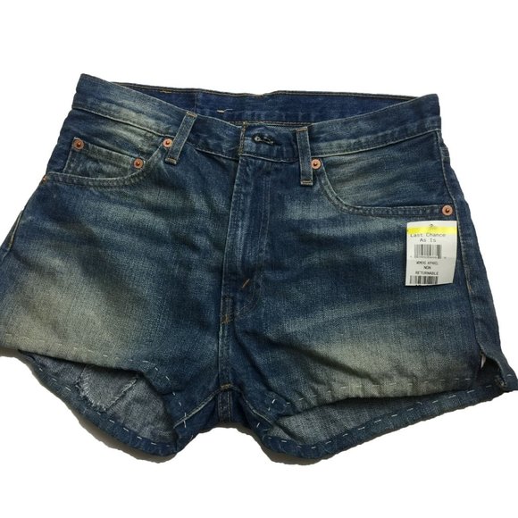 Levi's | Jeans | New Levis 55027 Selvedge Big E Denim Cut Off Booty Shorts Womens Size 27 | Poshmark